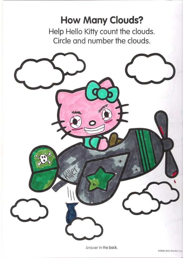 hello kitty coloring page pilot – Hello Kitty Hell